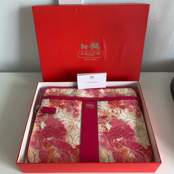 Coach | Accessories | Coach Signature Ipad Tablet Sleeve Case Coral ...